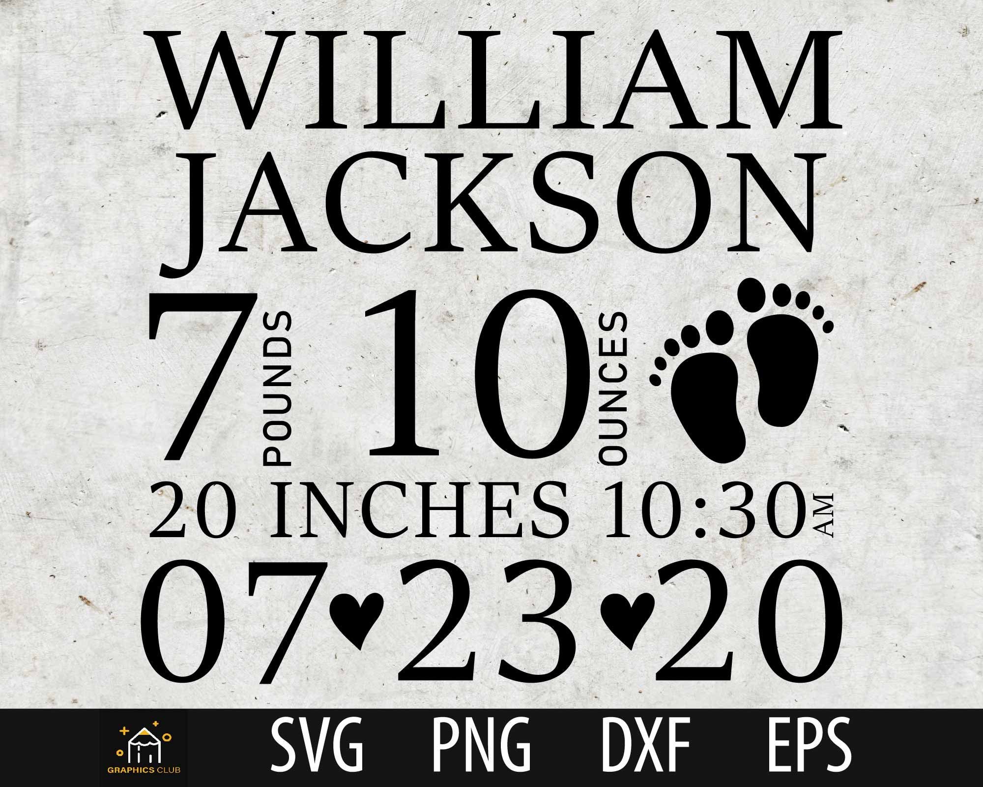 Baby Birth Announcement Template Svg Free Font Birth Stats - Etsy Baby Birth Announcement Template Svg Free Font Birth Stats - Etsy