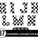 Checkered Alphabet and Numbers Svg Bundle, Checkered Letters, Racing ...