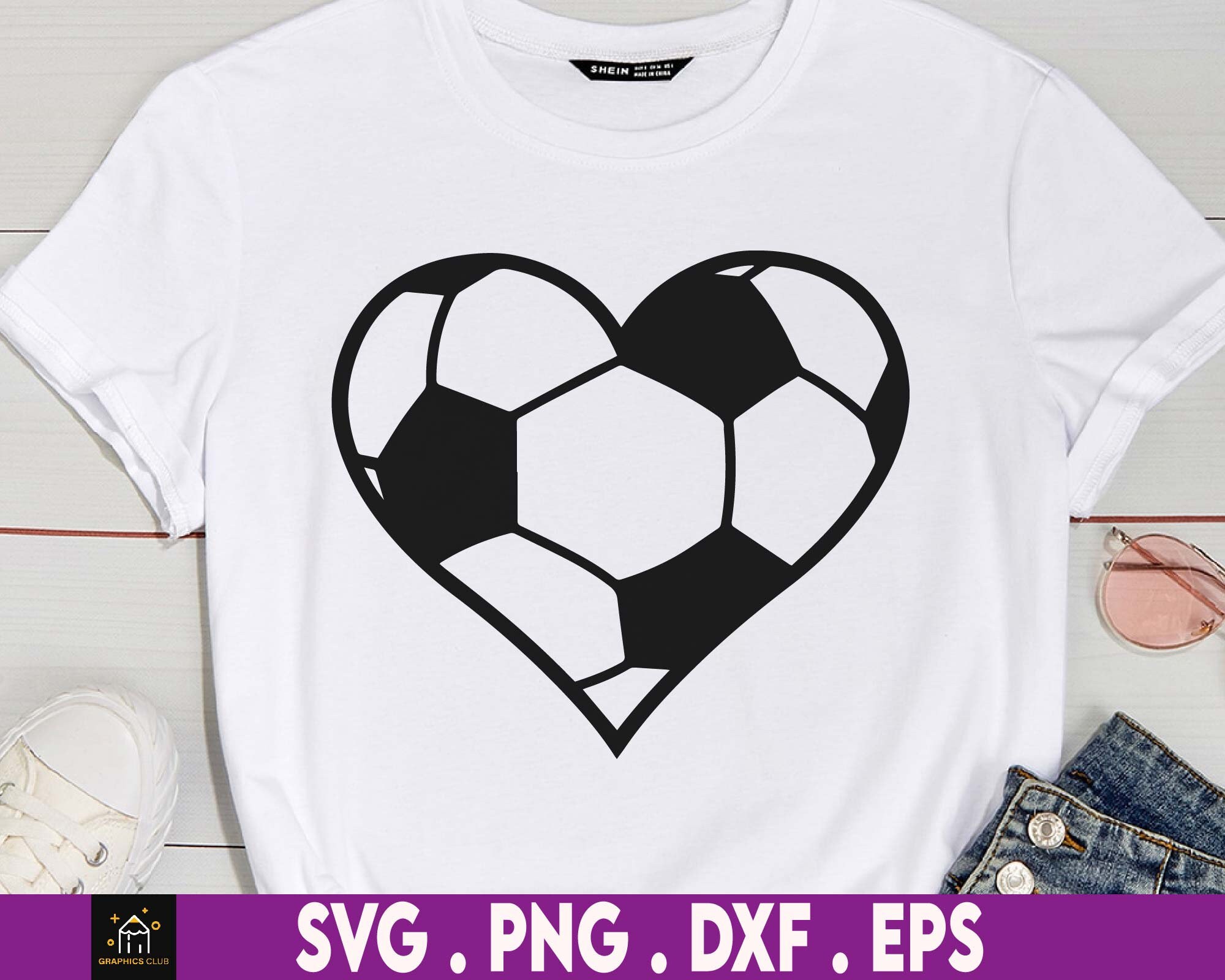 Soccer Ball Heart SVG, Soccer ball svg, Soccer ball Clipart, Soccer ...