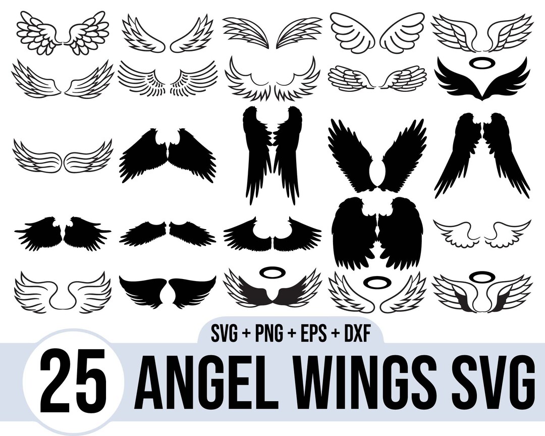 Angel Wings Svg Bundle, Angel Svg, Wings Svg, Angel Wings Clip Art ...