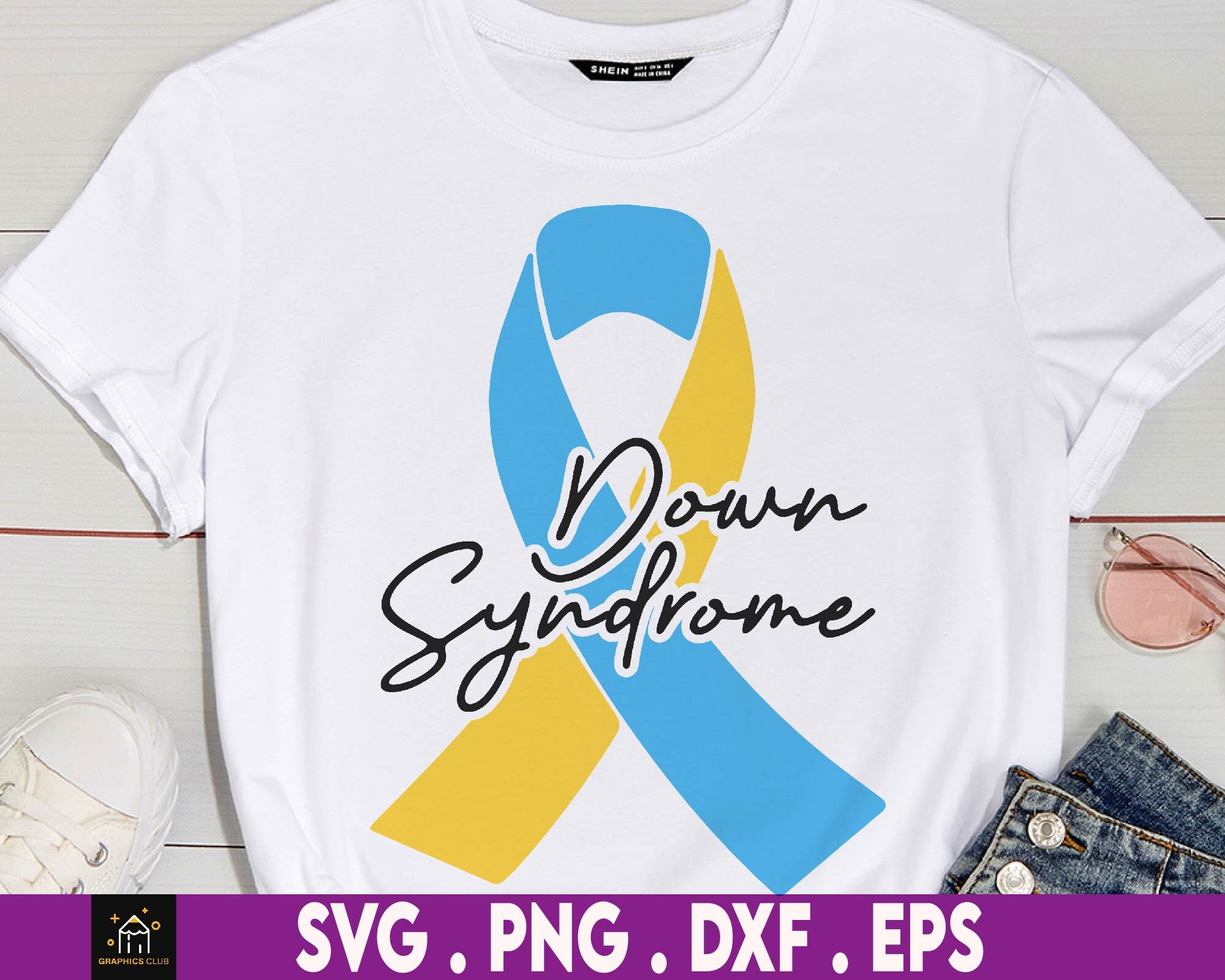 Down Syndrome Ribbon Svg Down Trisomy 21 We Wear Blue And - Etsy México