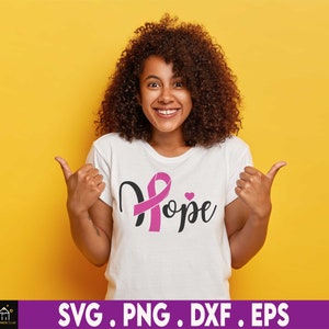Hope Breast Cancer Awareness Svg Png Pink Ribbon Warrior - Etsy