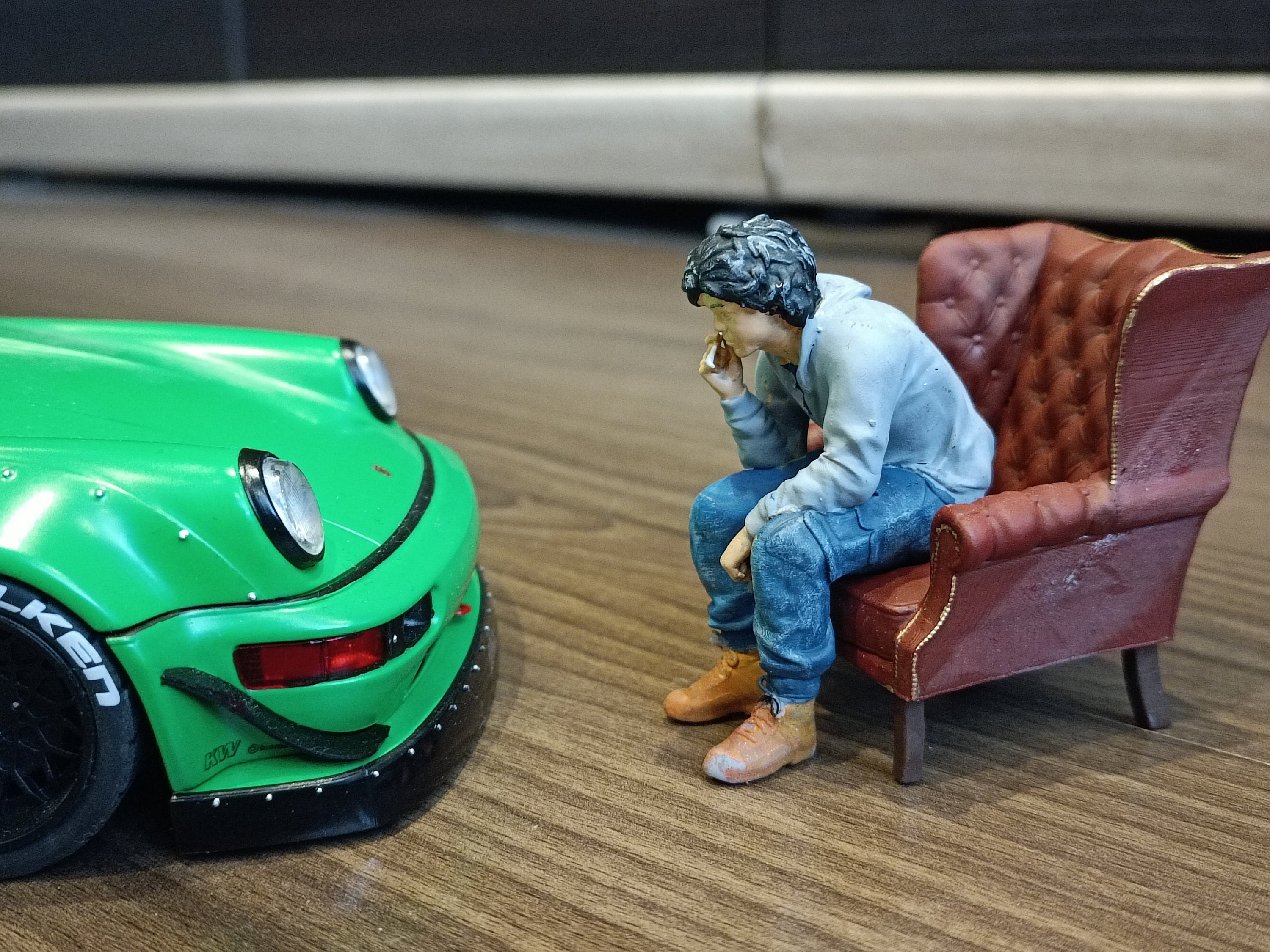 Akira Nakai-san Smoking and Sitting in Chair 3D Print RWB Scale 1:18 ...