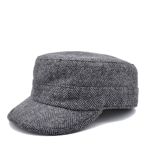 Wool Military Cadet Cap: Adjustable Winter Camper Hat - Etsy