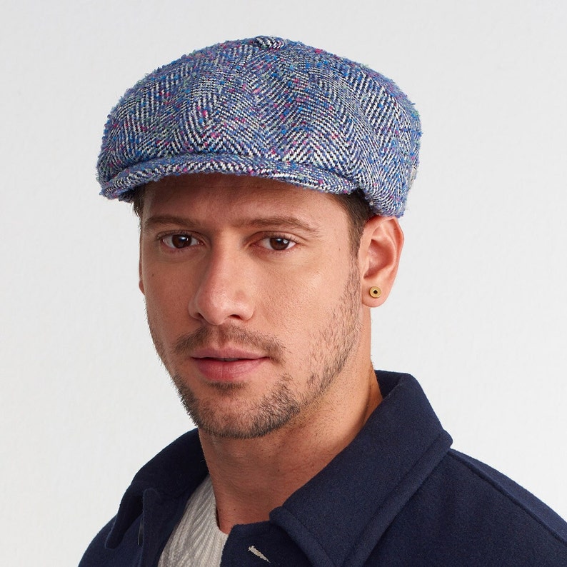 Herringbone Pattern Driving Cap Gatsby Hat Wool Newsboy Cap - Etsy
