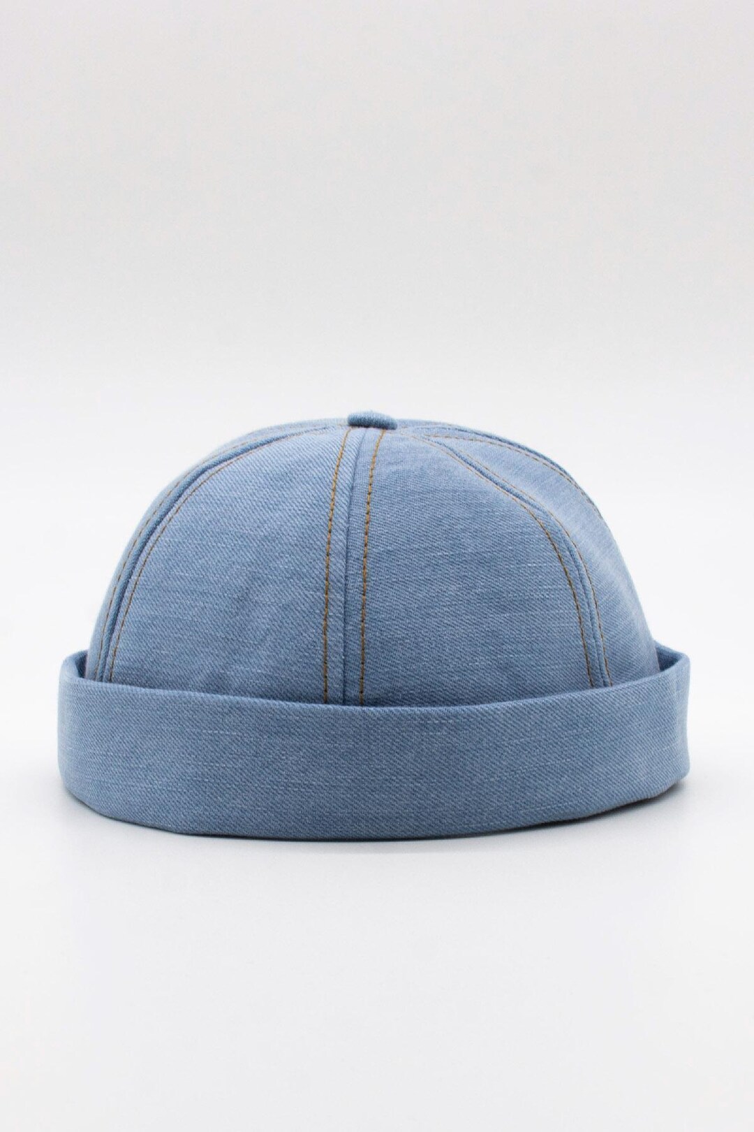 Denim Blue Docker Cap: Adjustable Cotton Sailor Hat - Etsy