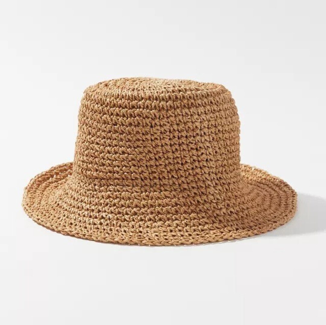 Handmade Straw Bucket Hat: Foldable Beach Sun Hat - Etsy