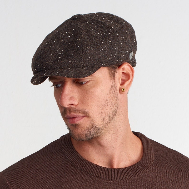 Wool Newsboy Cap 8 Panels Tweed Hat Winter Flat Cap Peaky - Etsy