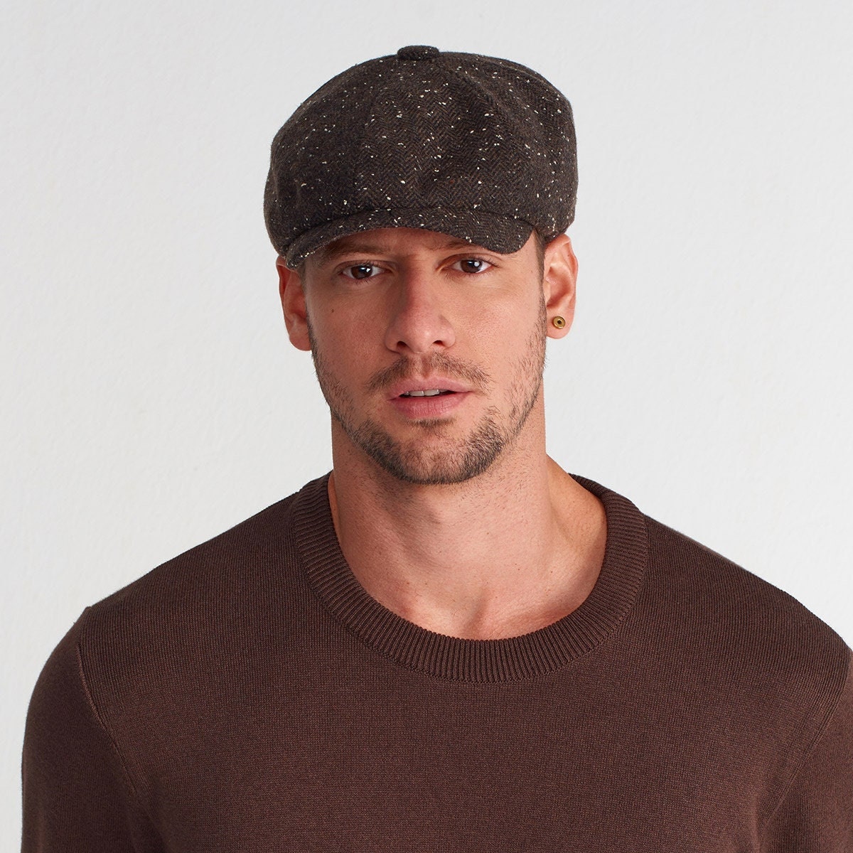 Wool Newsboy Cap 8 Panels Tweed Hat Winter Flat Cap Peaky - Etsy