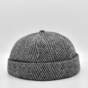 Zigzag Wool Docker Cap: Unisex Brimless Sailor Cap - Etsy