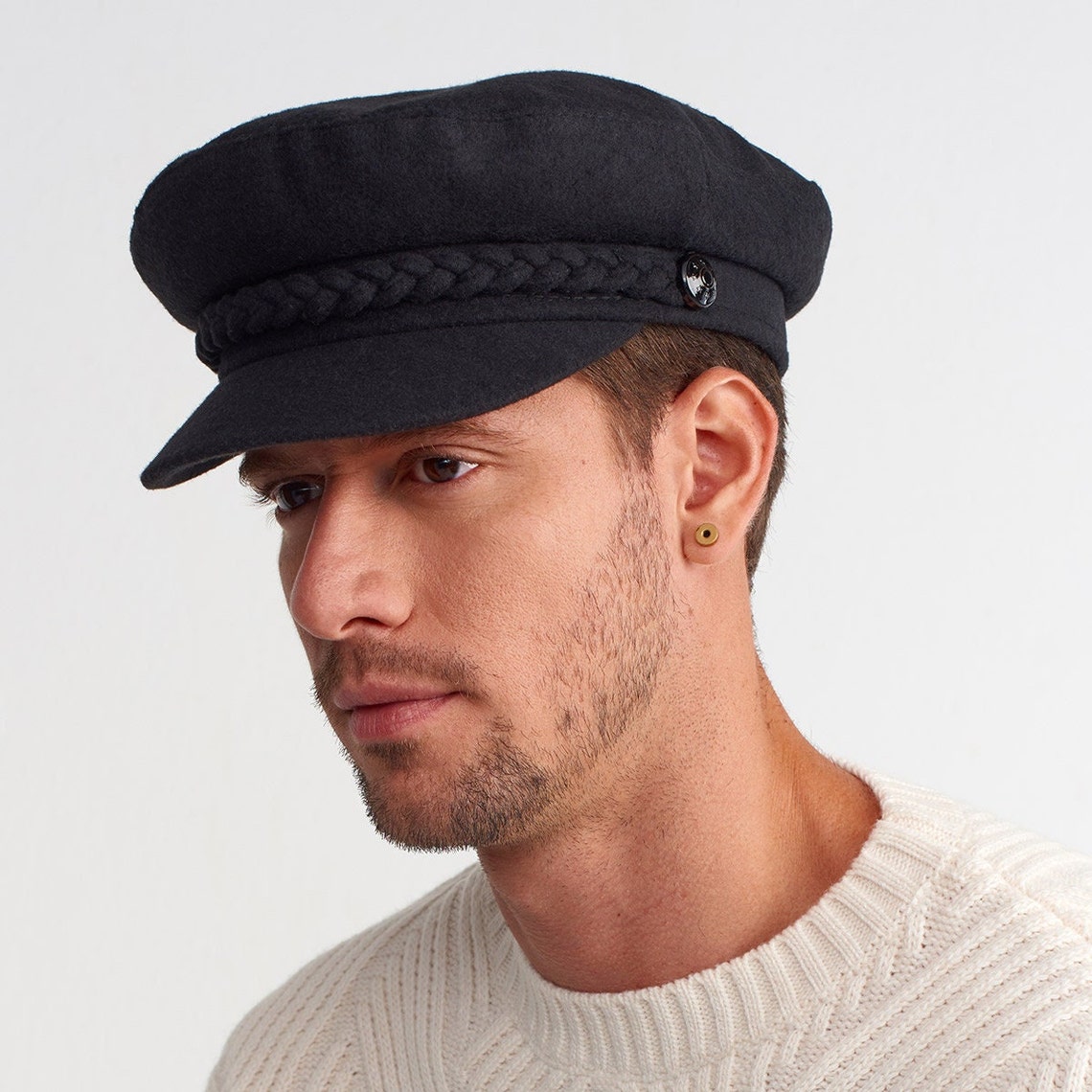 Mens & Womens Fiddler Cap Black Baker Boy Hat Fisherman - Etsy