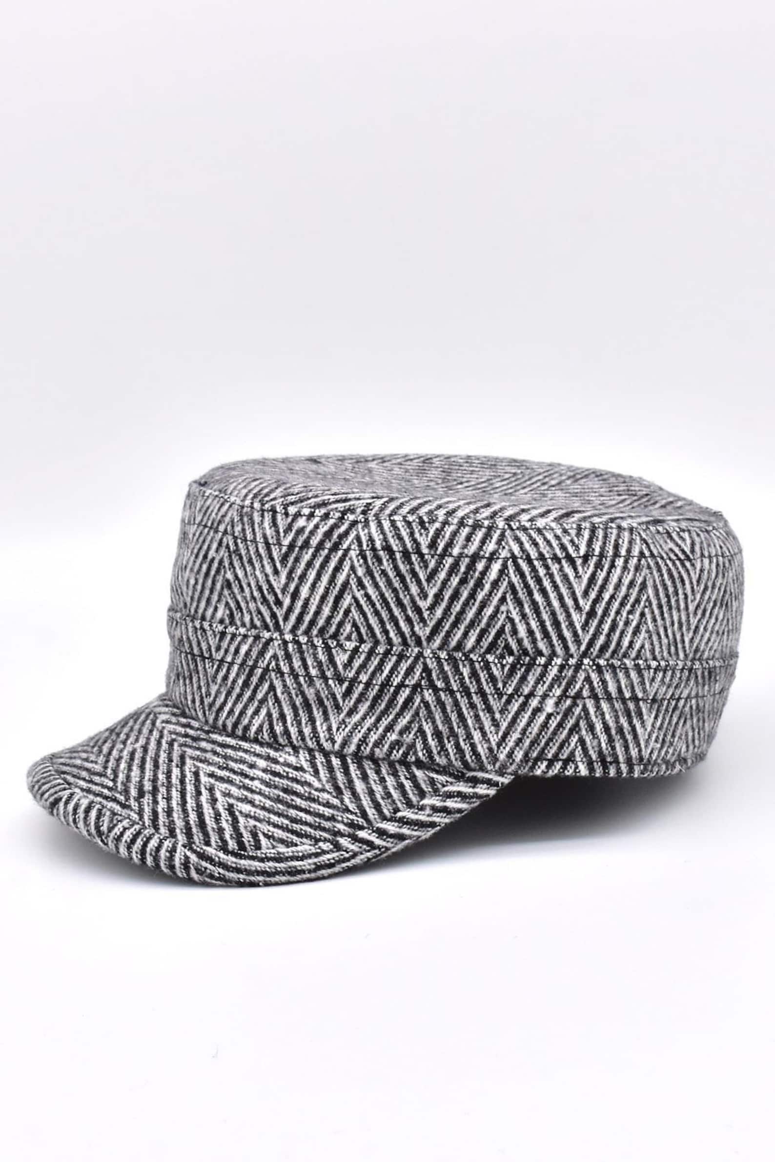 Brown Tweed Cadet Cap for Men – Wool Military Style Hat - Etsy