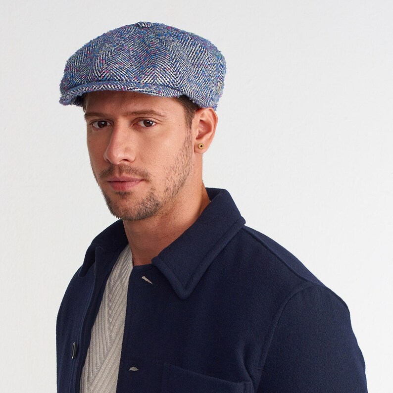 Herringbone Pattern Driving Cap Gatsby Hat Wool Newsboy Cap - Etsy