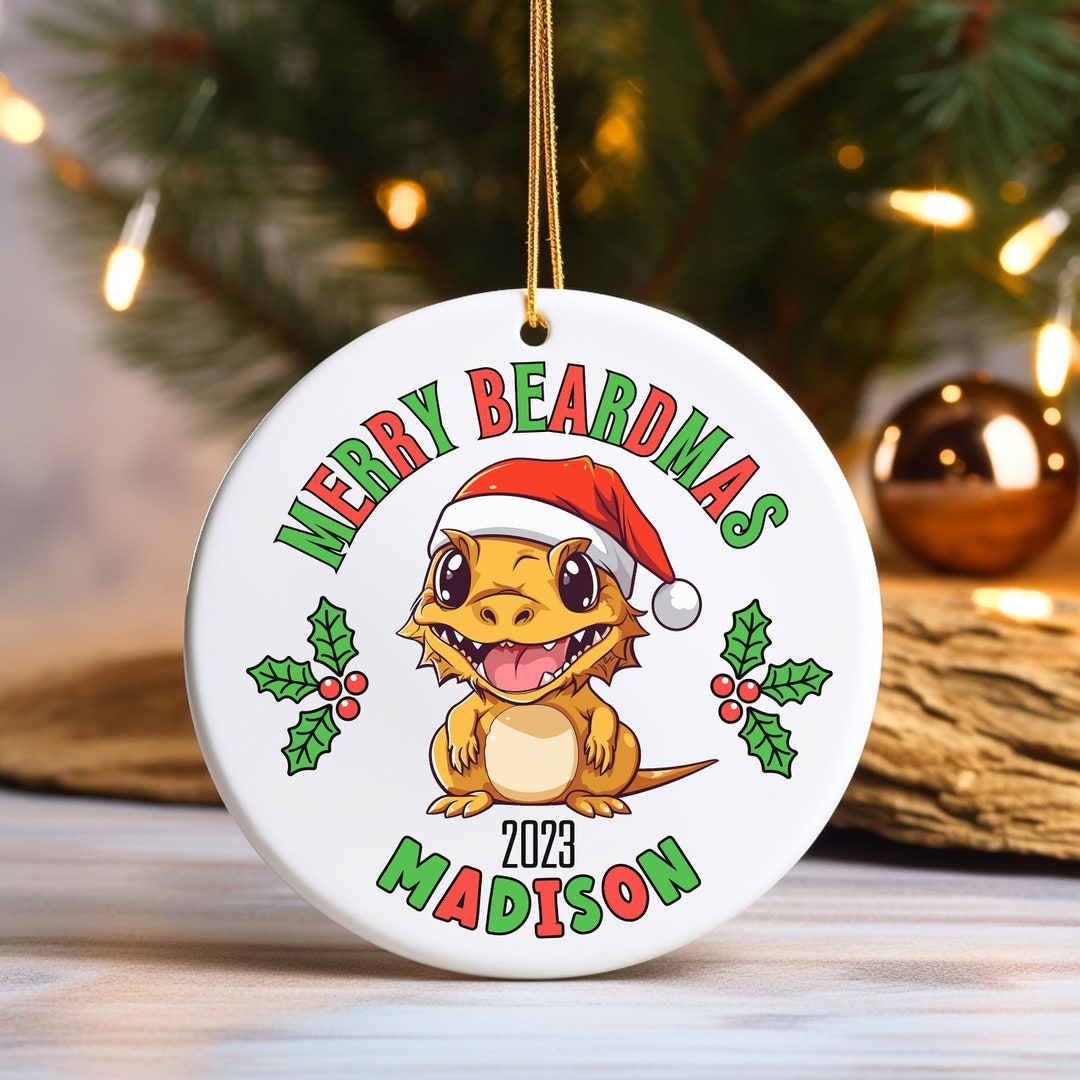 Personalized Bearded Dragon Ornament, Custom Bearded Dragon Christmas ...