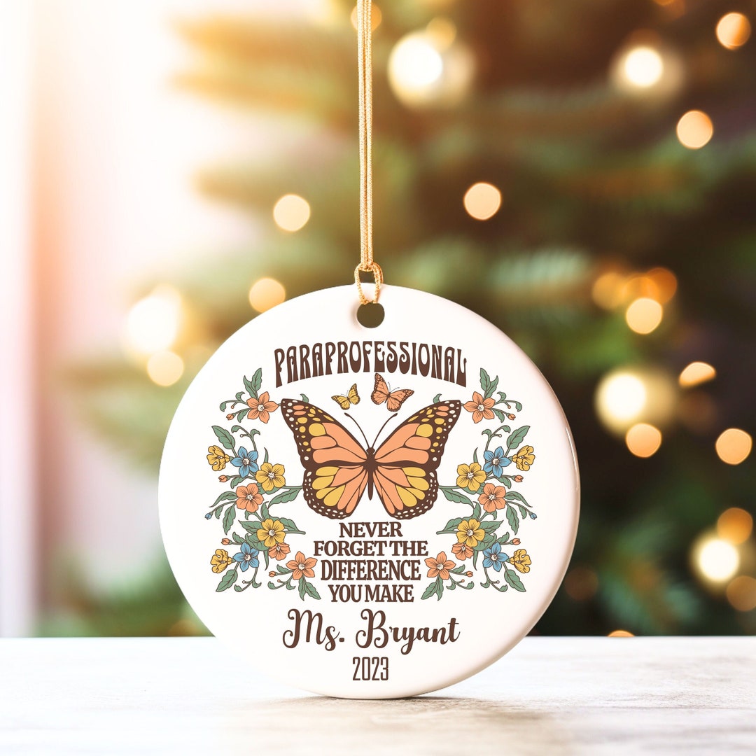 Custom Paraprofessional Christmas Ornament, Personalized Name & Year ...
