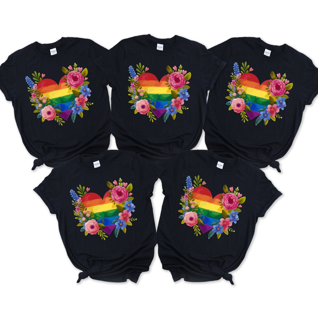 Matching Pride,group Pride,watercolor Rainbow Heart,free Mom HUGS T ...
