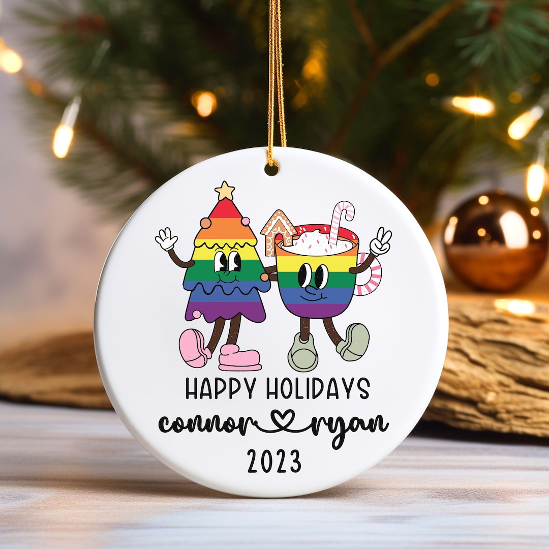 Personalized Gay Couple Christmas Ornament,custom LGBTQ Ornament, LGBTQ ...