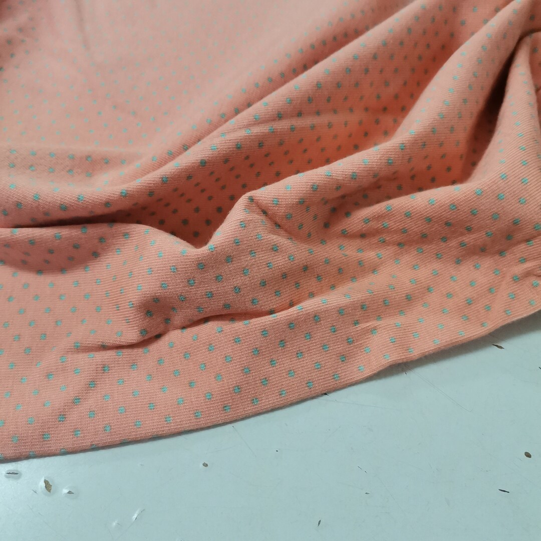 Cotton Jersey Fabric Apricot Dotted From 50 Cm Oeko-tex Certified KT166 ...
