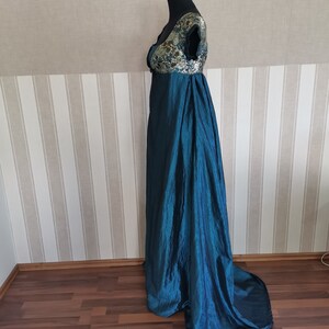 Empire Dress With Brocade Regency Dress Imperial Waist Regency Era ...