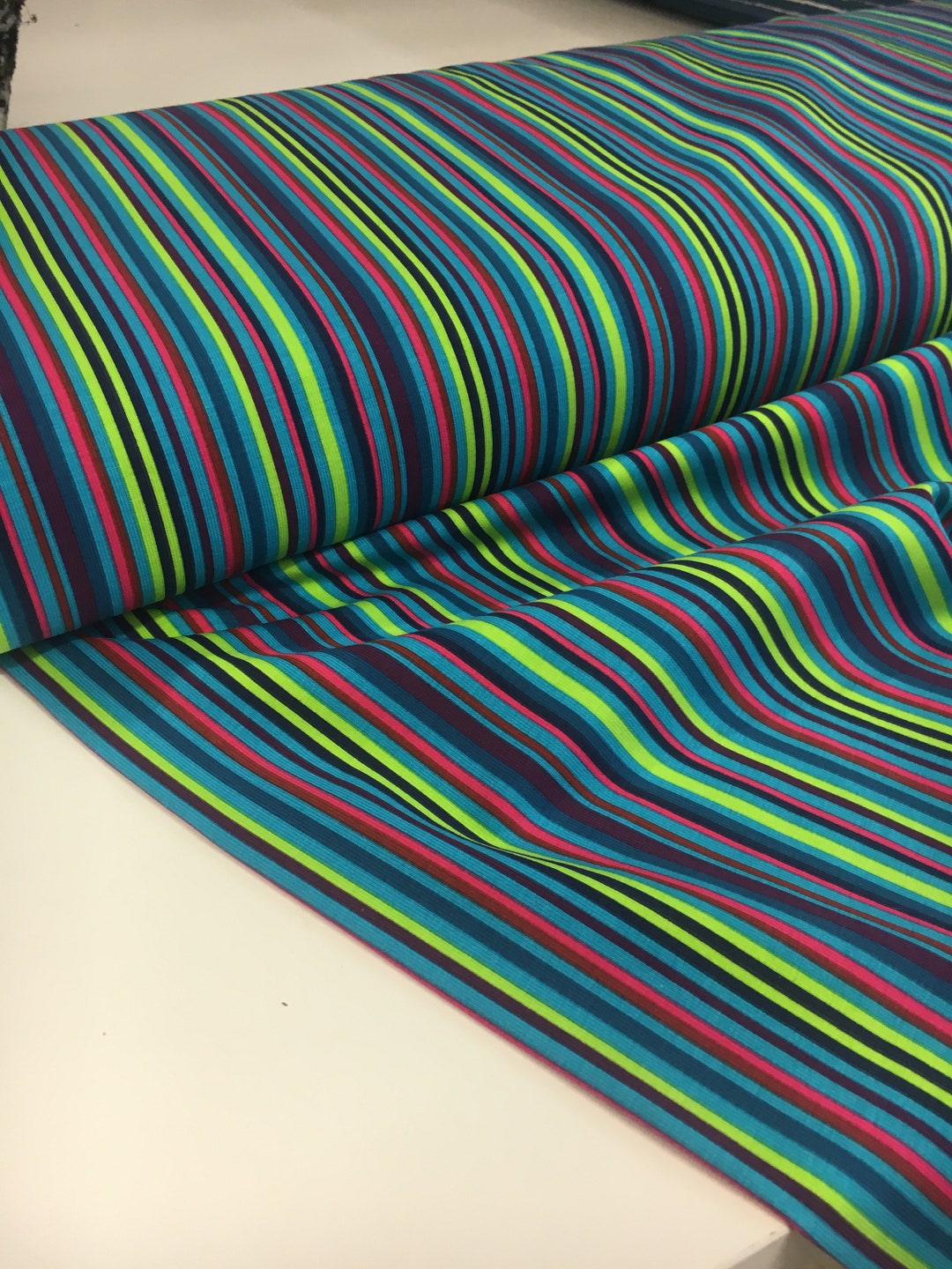 CLEARANCE SALE Jersey Fabric Stripes Cotton Jersey Fabric Sold by the ...