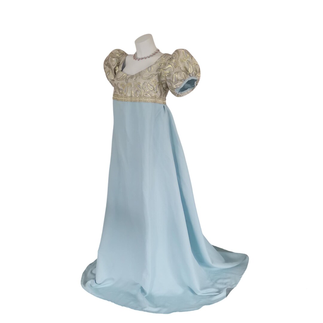 Empire Dress With Brocade Regency Dress Imperial Waist Regency Era ...