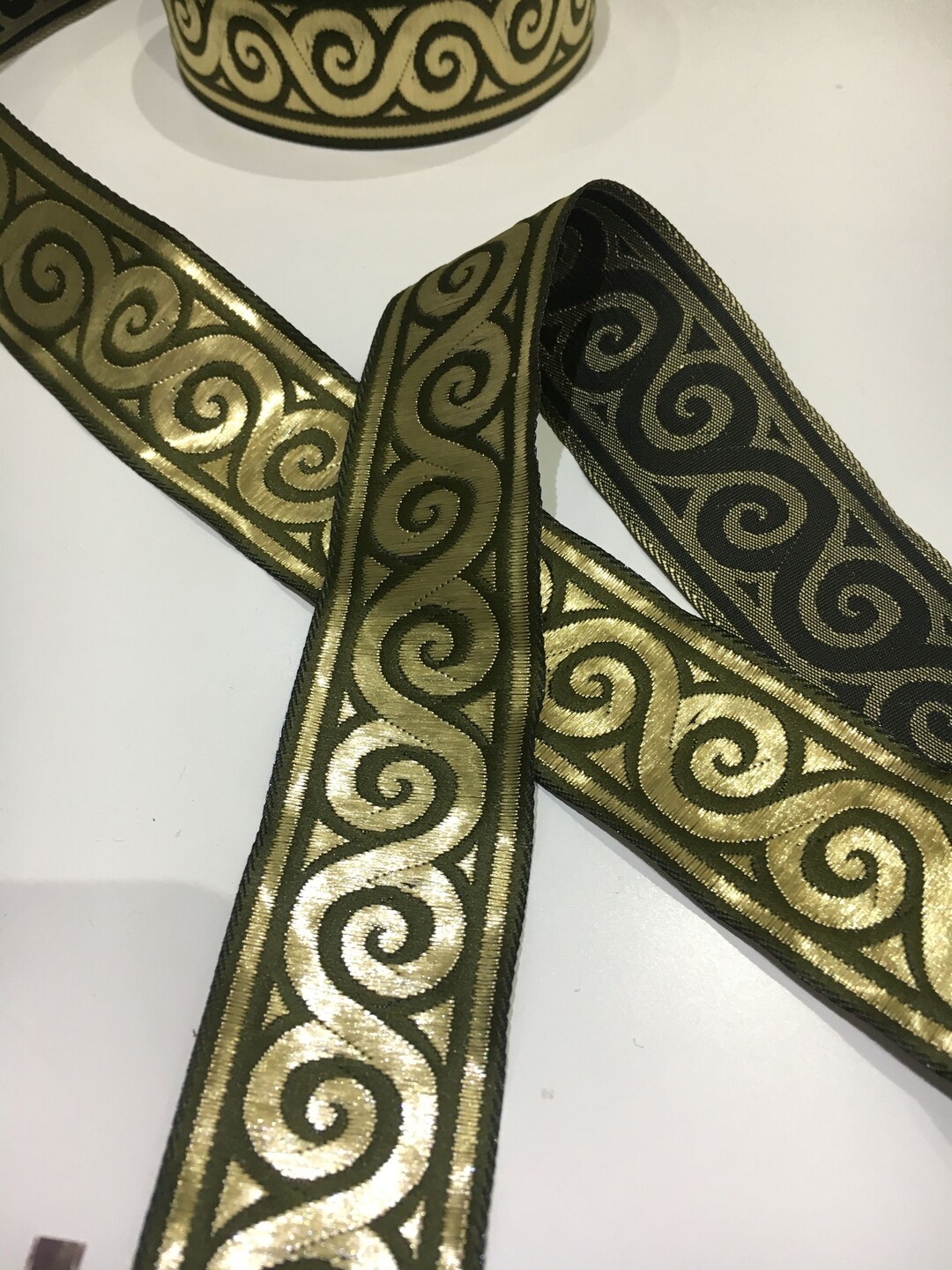 CLEARANCE SALE Noble Border Olive Gold Border Medieval Border Dirndl ...