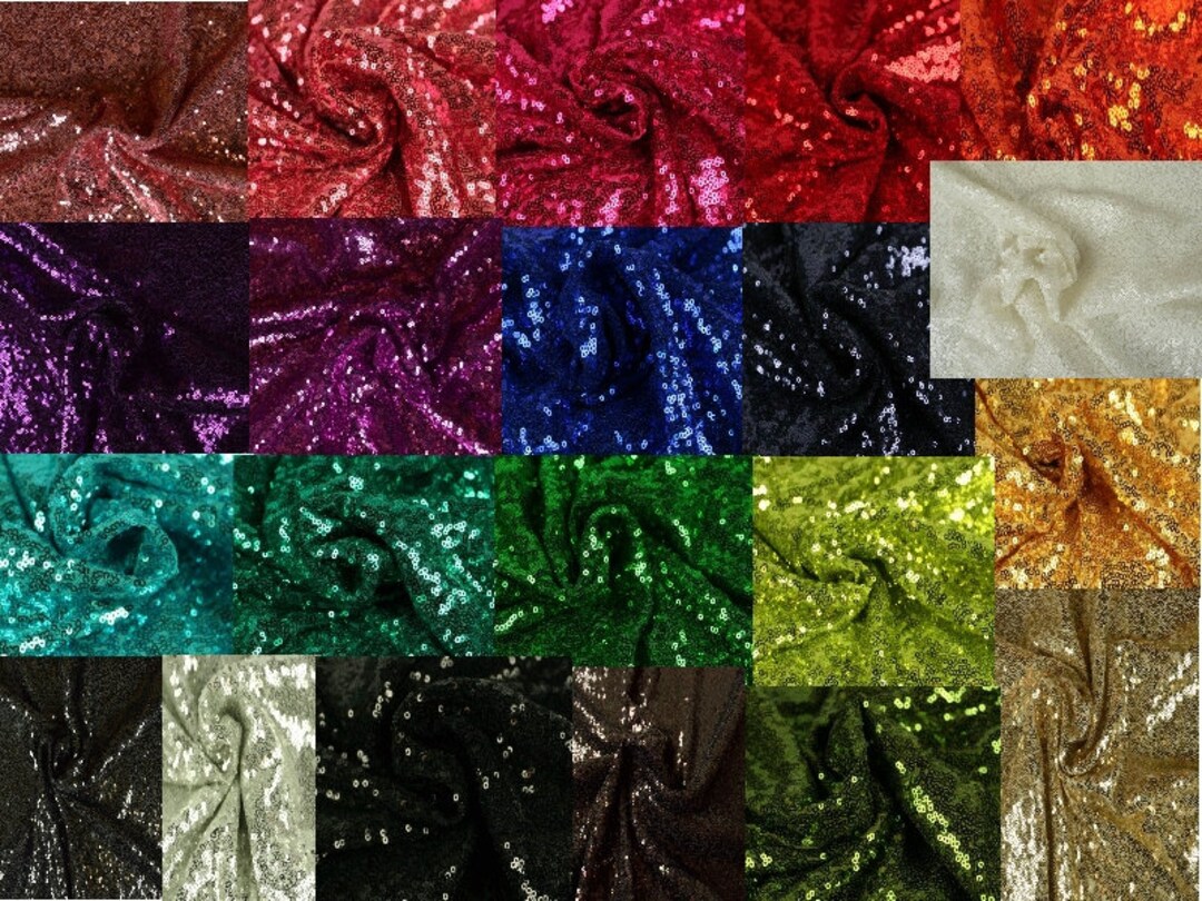 Sequin Fabrics 0.50 M in 22 Colors Glitter High-quality Sequin Fabric ...