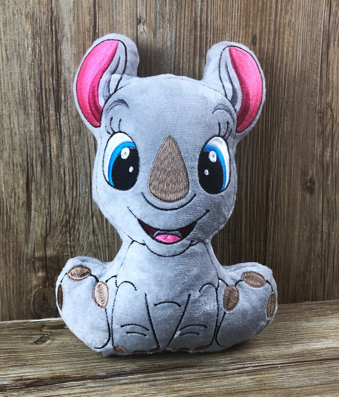 ITH Plush Toy "susi the Rhino" | for 20x30 Hoops | In-the-hoop Plushie ...