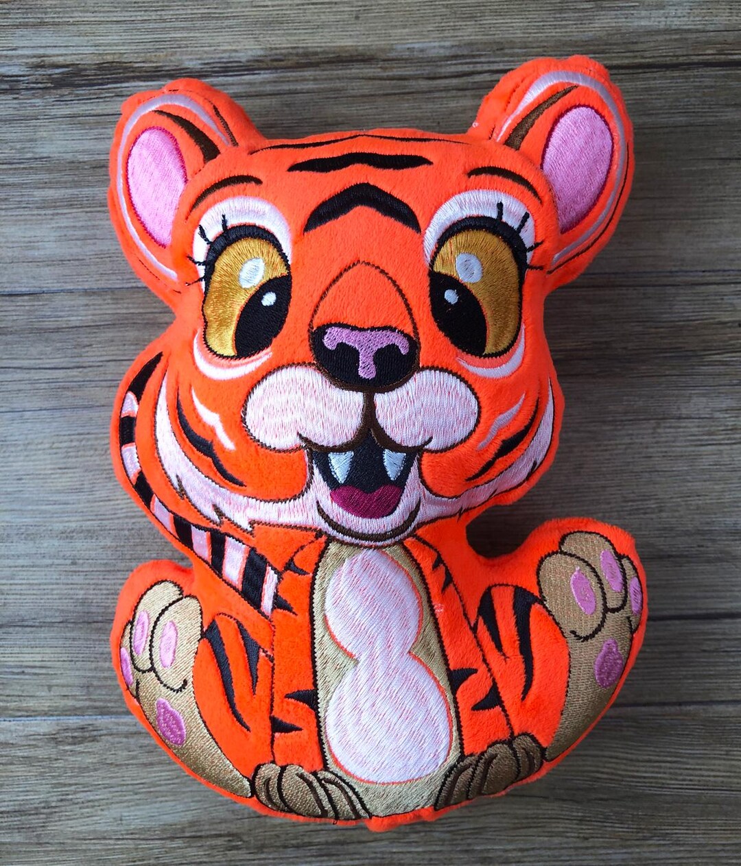 Embroidery File ITH Tiger Lilli for Frame 16 X 26 Cm, Machine Embroidery, ITH Embroidery Pattern ...