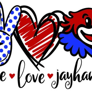 Peace Love and Jayhawks KU Pdf Eps Svg Png Vector Files - Etsy
