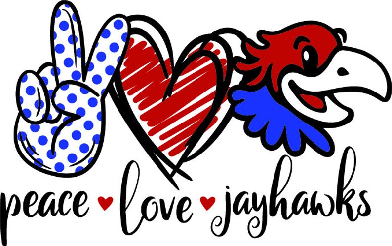 Peace Love and Jayhawks KU Pdf Eps Svg Png Vector Files - Etsy