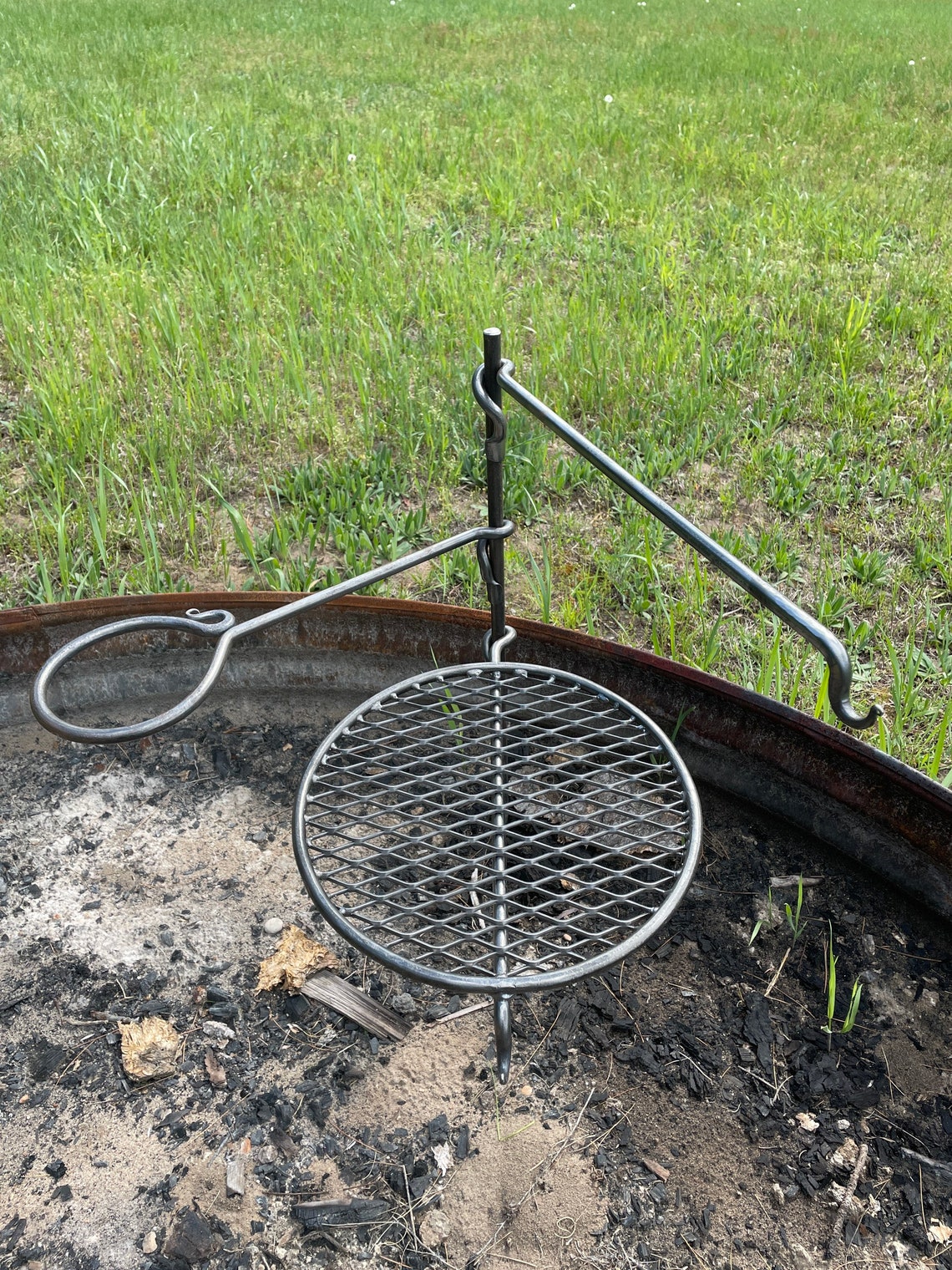 Campfire Stake Grill Hand Forged. Dutch Oven Not Included - Etsy