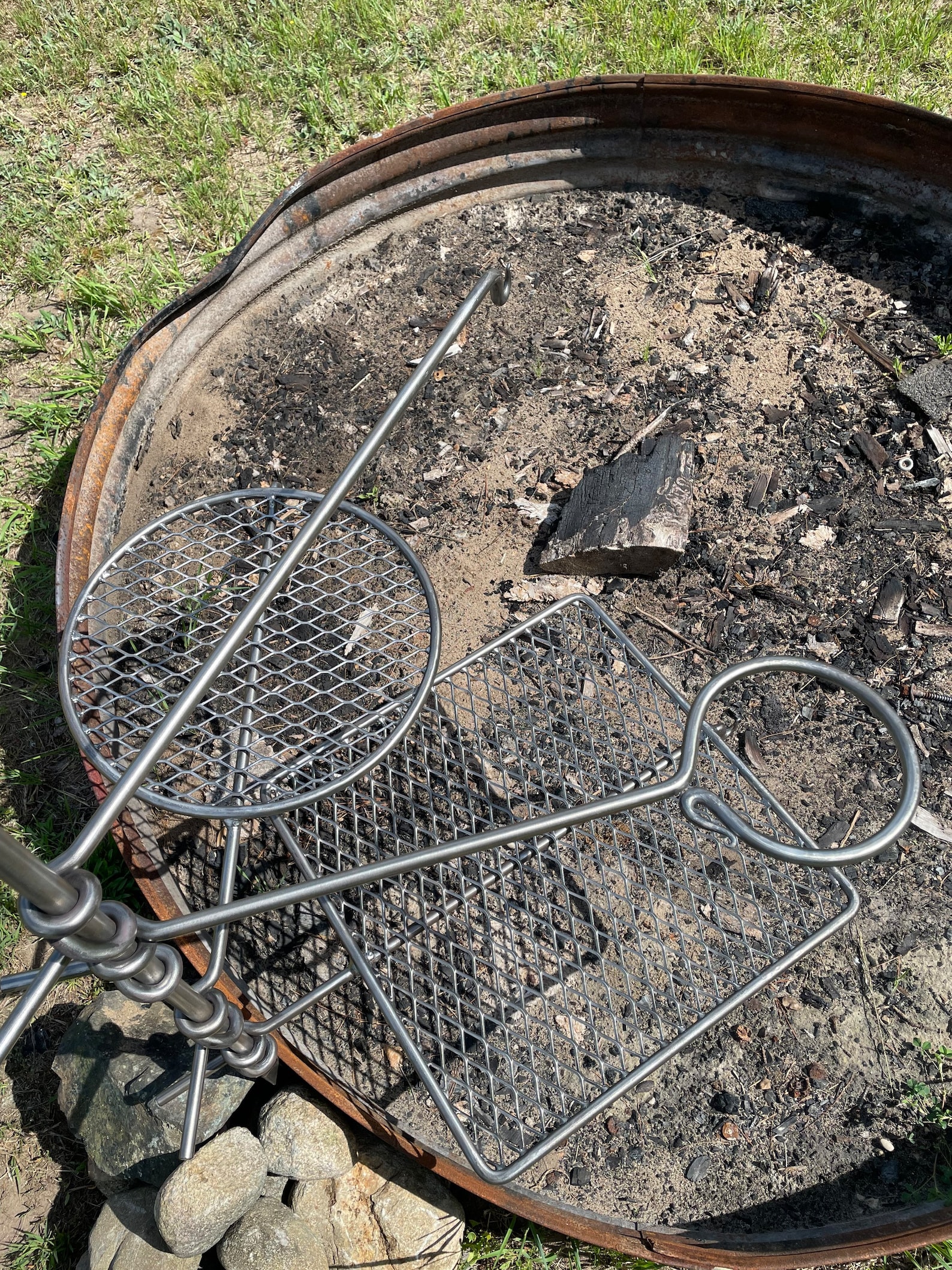 Heavy Duty, Hand Forged, Fire Pit Stake Grill. SHIPS FROM USA - Etsy
