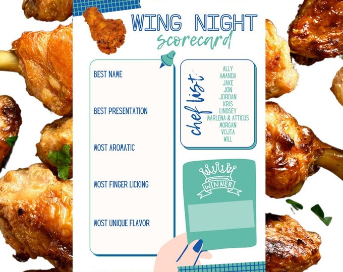 WING NIGHT TEMPLATE | Digital Download | Editable | Wing Competition ...