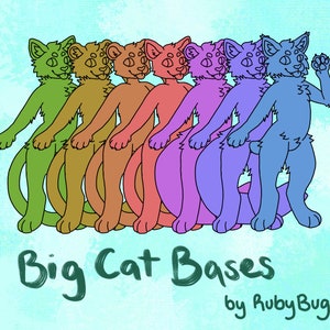 Big Cat Furry Bases P2U Anthro Feline Adopt/reference Bases - Etsy