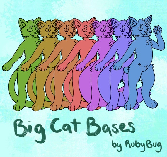 Digital Drawing & Illustration P2U Anthro Feline Adopt/Reference Bases ...