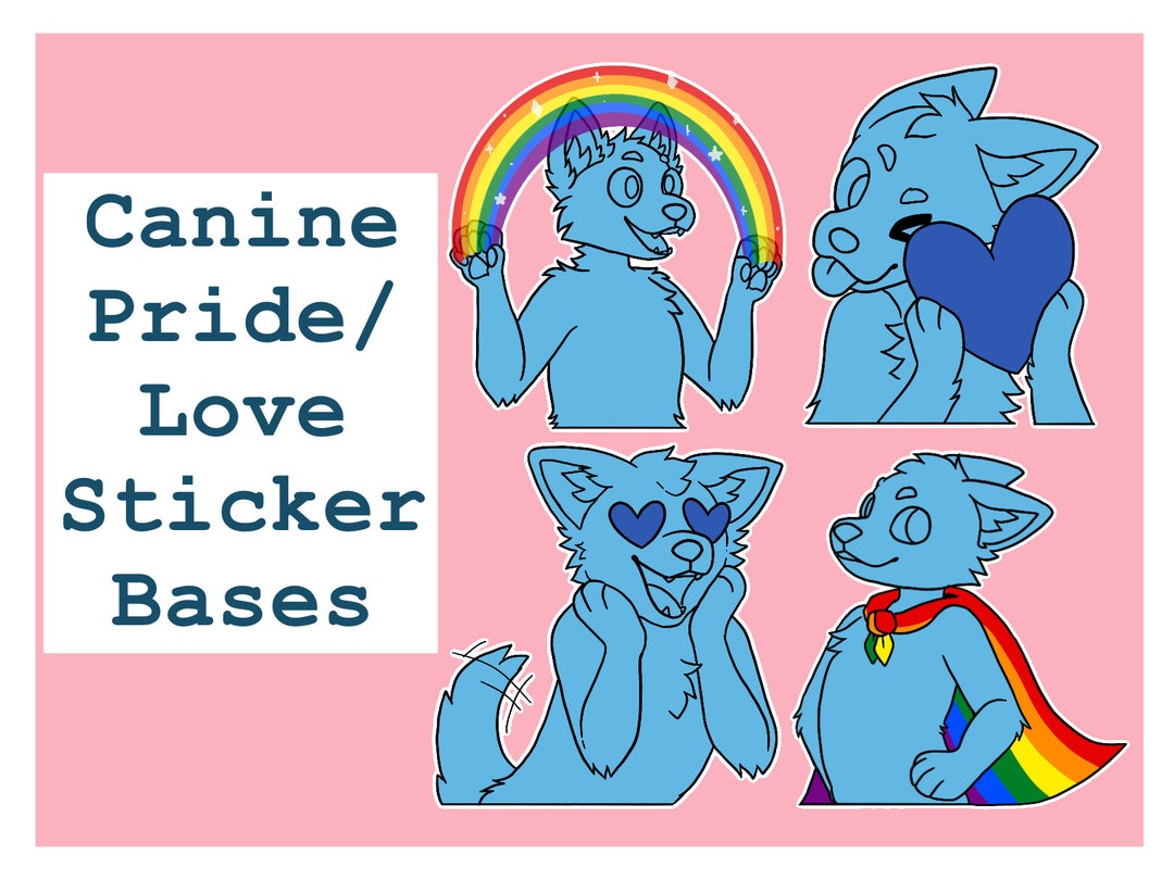 Canine Pride/heart Sticker Bases (telegram/discord Stickers for Dog ...