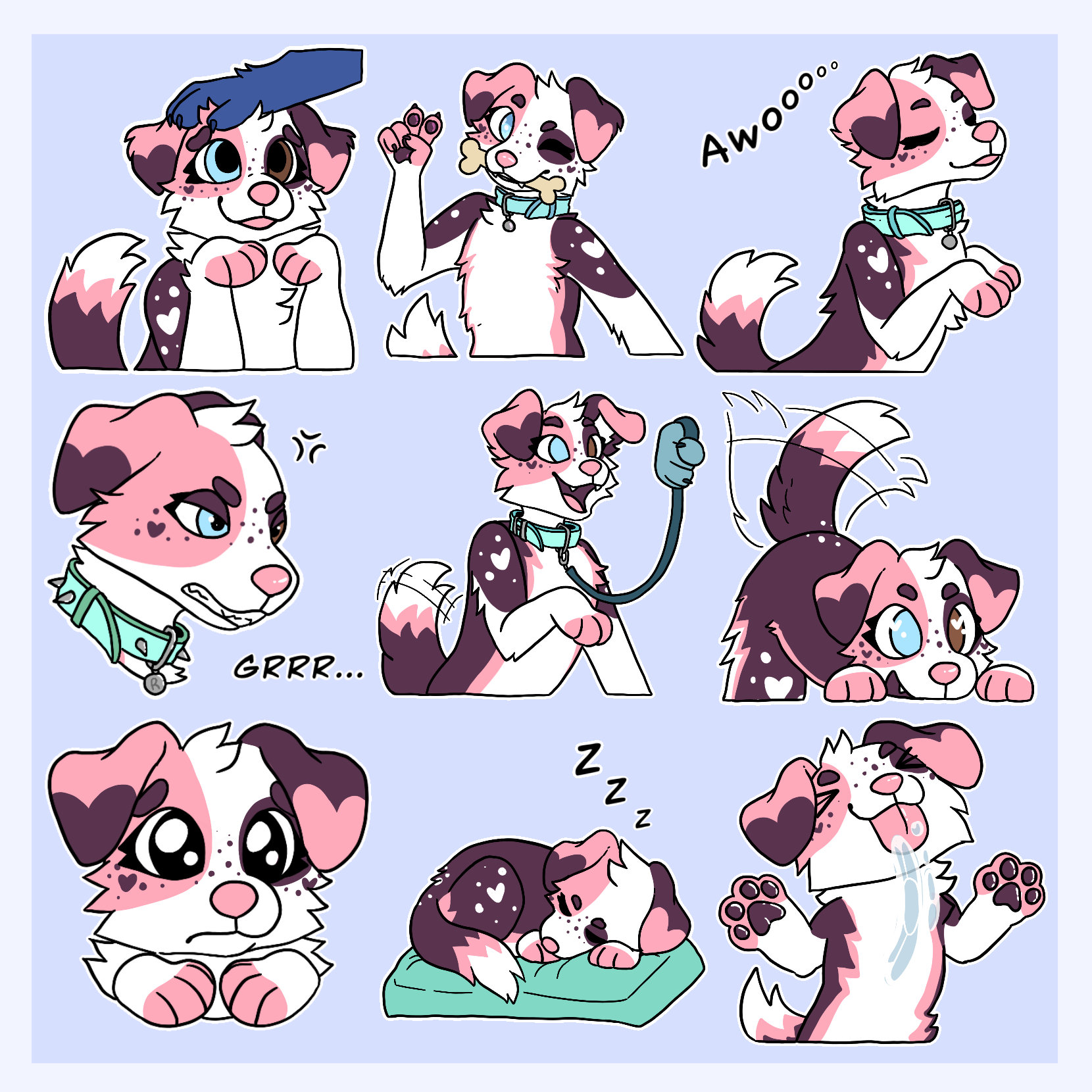 Puppy Telegram Sticker Pack Base Lineart | Etsy