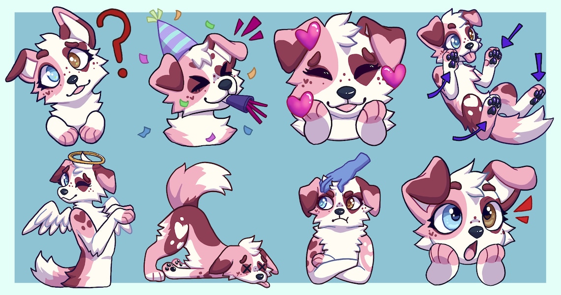 Puppy Sticker Base Pack 2 Furry Anthro Fursona Dog Floppy - Etsy