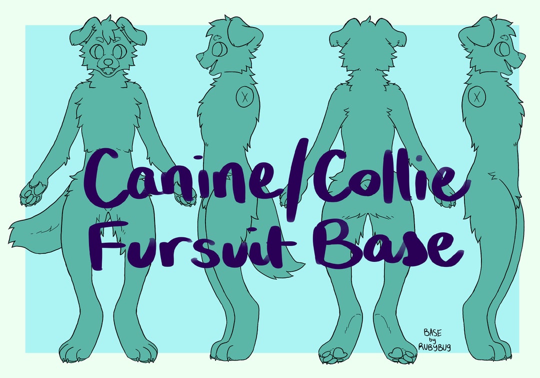 Canine Fursuit Reference Sheet Base: Floppy Eared Dog (PSD & PNG) - Etsy