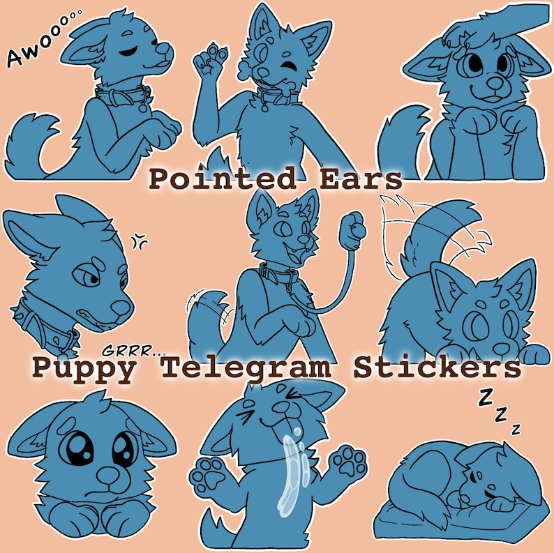 Puppy Telegram Sticker Pack Base Lineart - Etsy