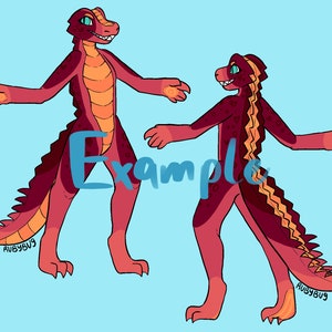 Crocodile Furry Base (P2U Anthro Crocodile Front and Back Base) - Etsy