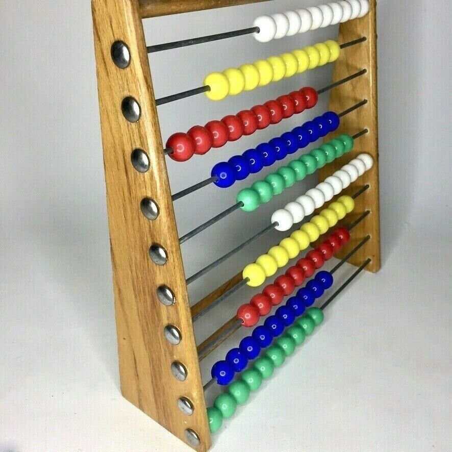 Abacus French Vintage Retro Wooden Table Desk Top Freestanding ...