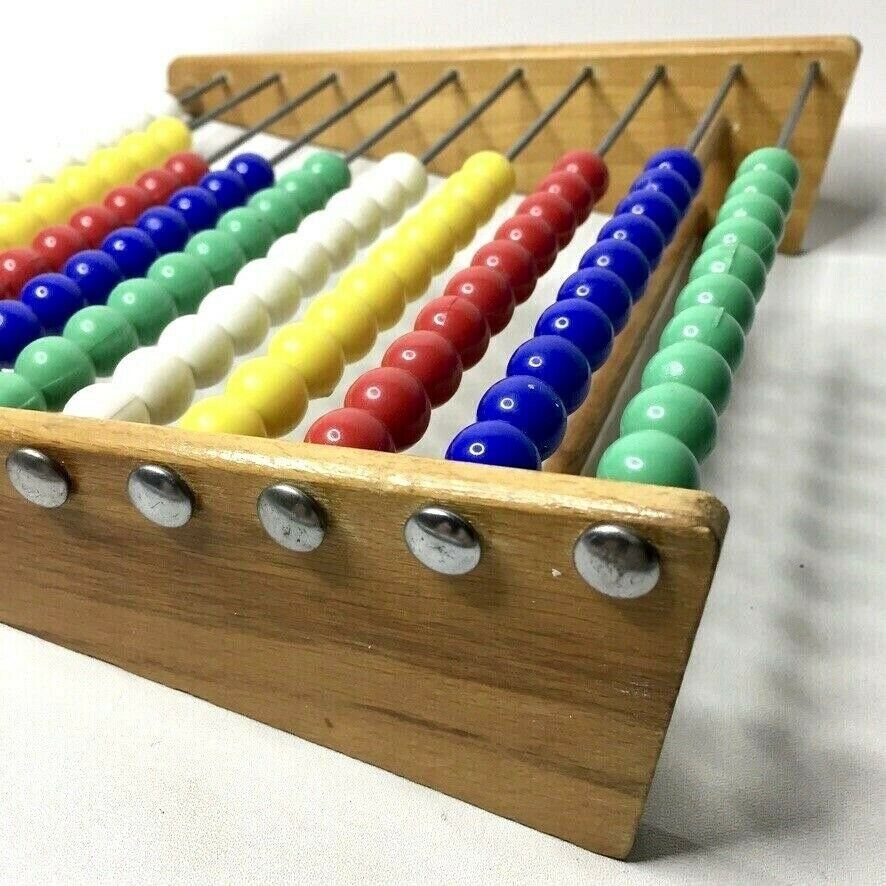 Abacus French Vintage Retro Wooden Table Desk Top Freestanding ...