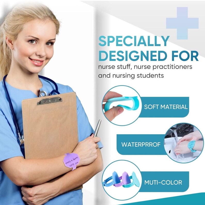 NURSE Silicone Wristband Notepad, Reusable Erasable Silicone Wrist to ...