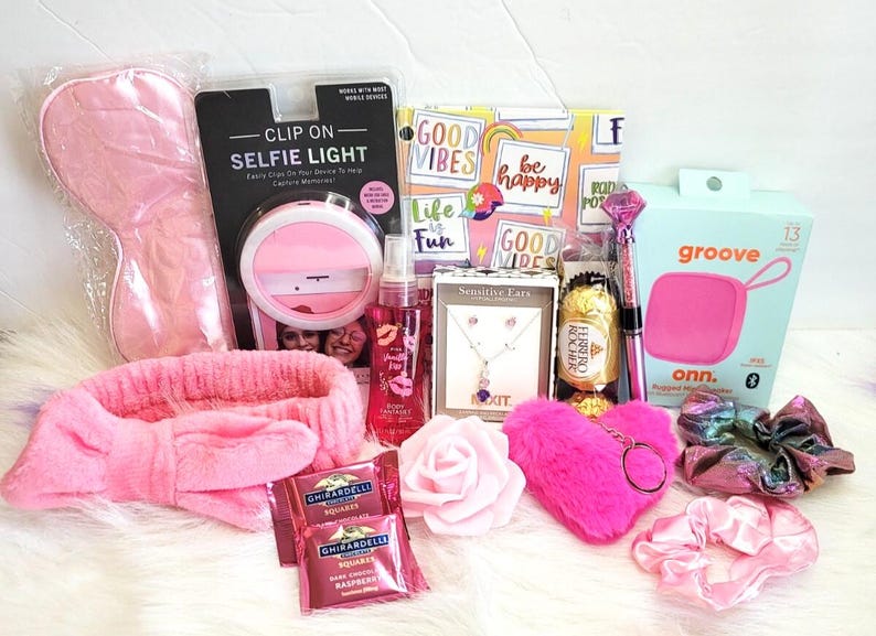 Girls Pink Self-care Gift Box With Accessories and Greeting - Etsy