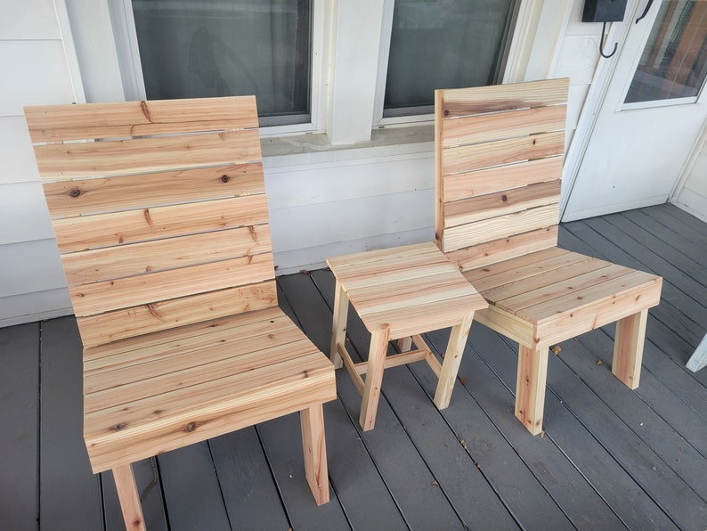 Outdoor Chairs and Side Table Build Plans Adirondack Style - Etsy