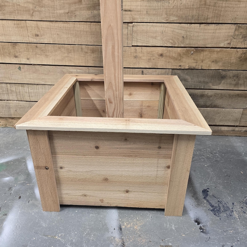 Wood Planter With Post - Etsy
