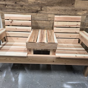 Two Seat Bench With Middle Table Build Plans (digital Download) - Etsy