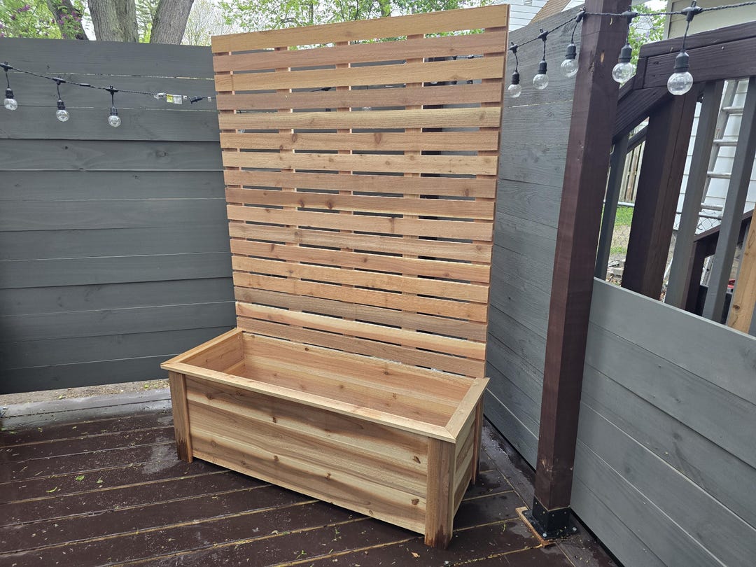 Large Planter With Privacy Screen Build Plans: Fence Picket Design (PDF ...
